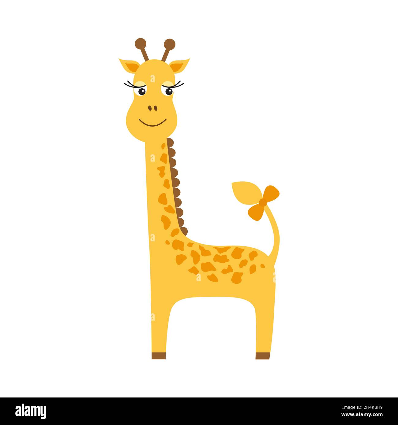 Funny giraffe. Cute cartoon African animal. Flat design vector ...