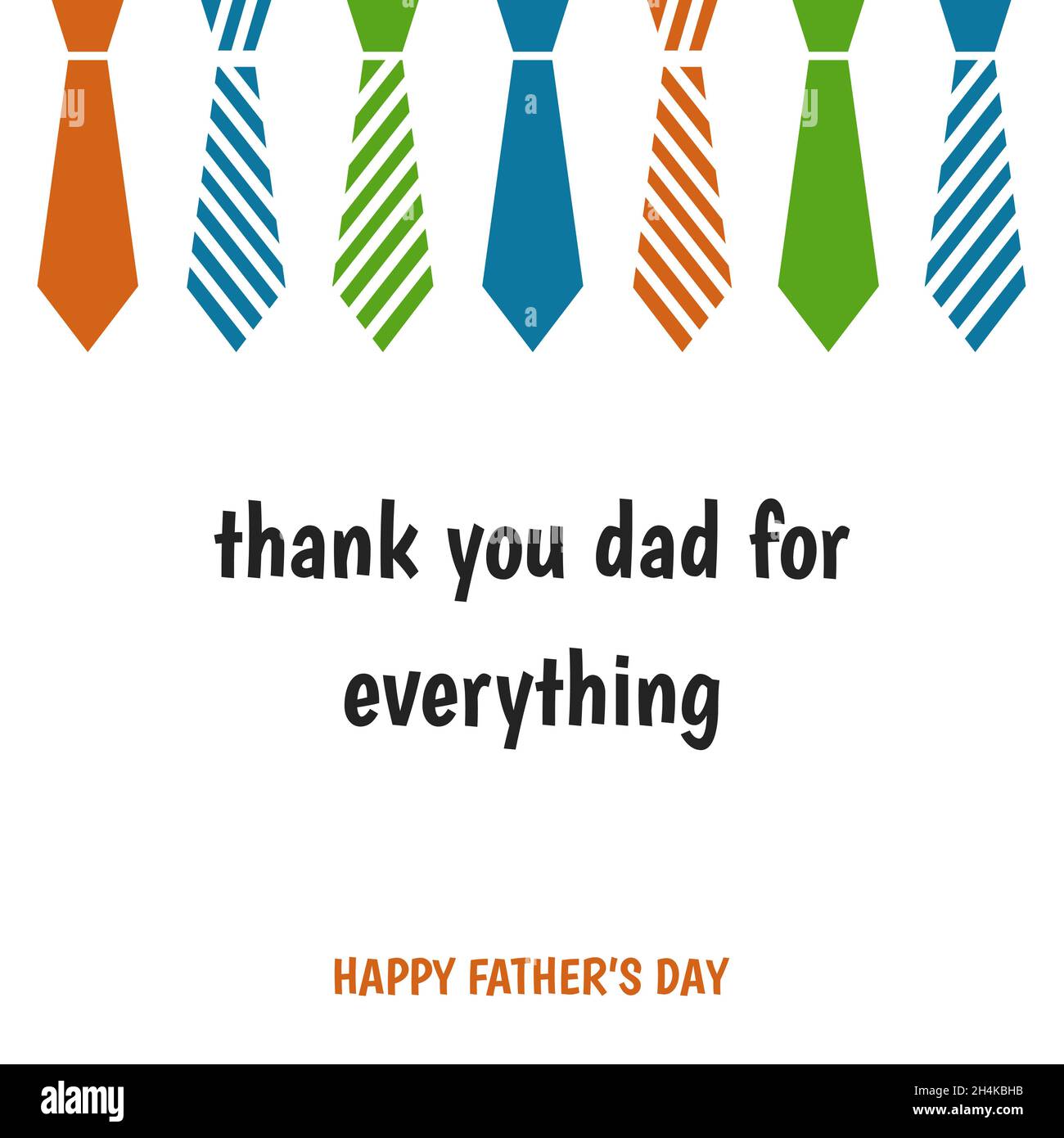 Father’s Day greeting card with multicolored ties on white background ...