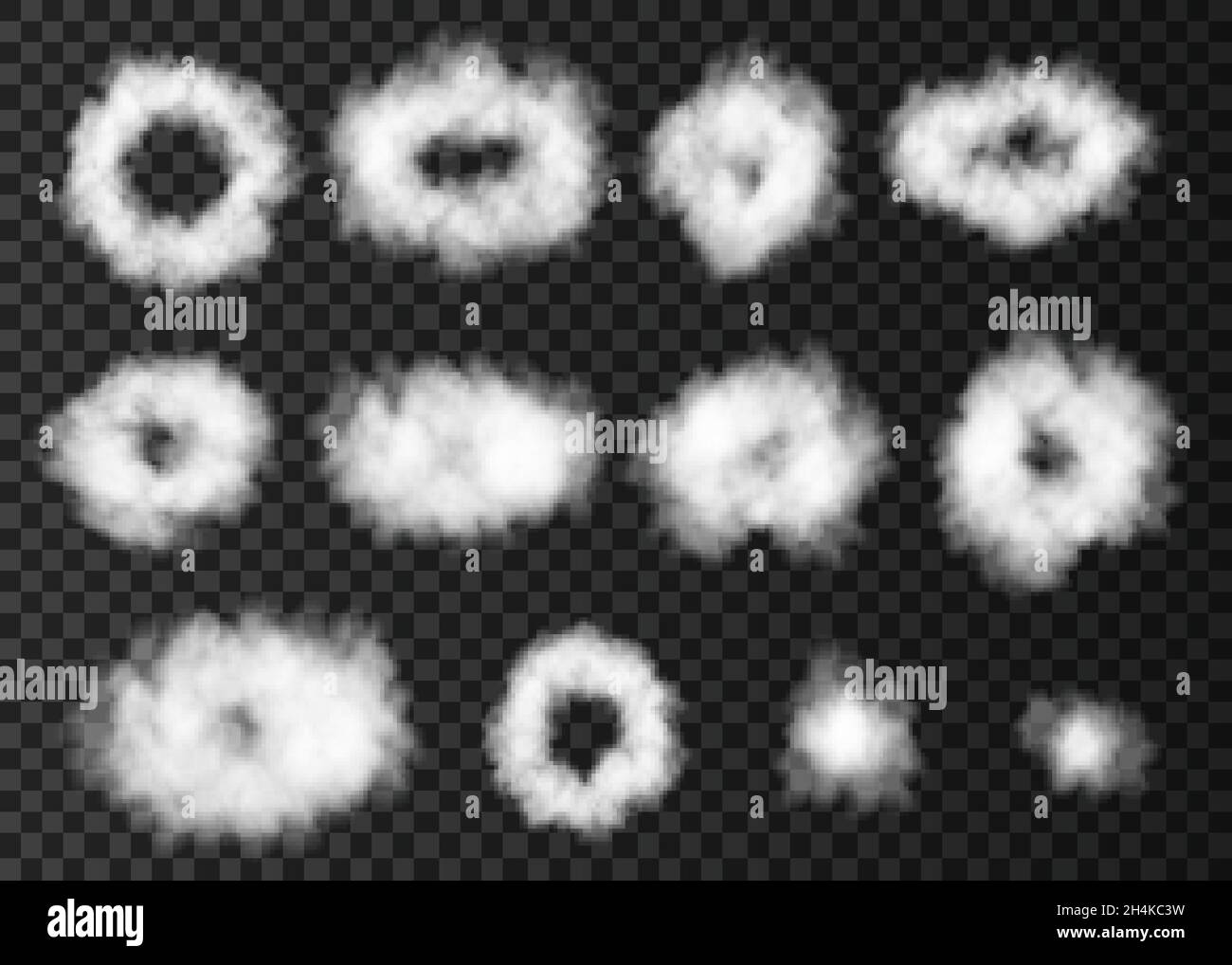 Steam rings from smoking pipe special effect. White puff of smoke ...