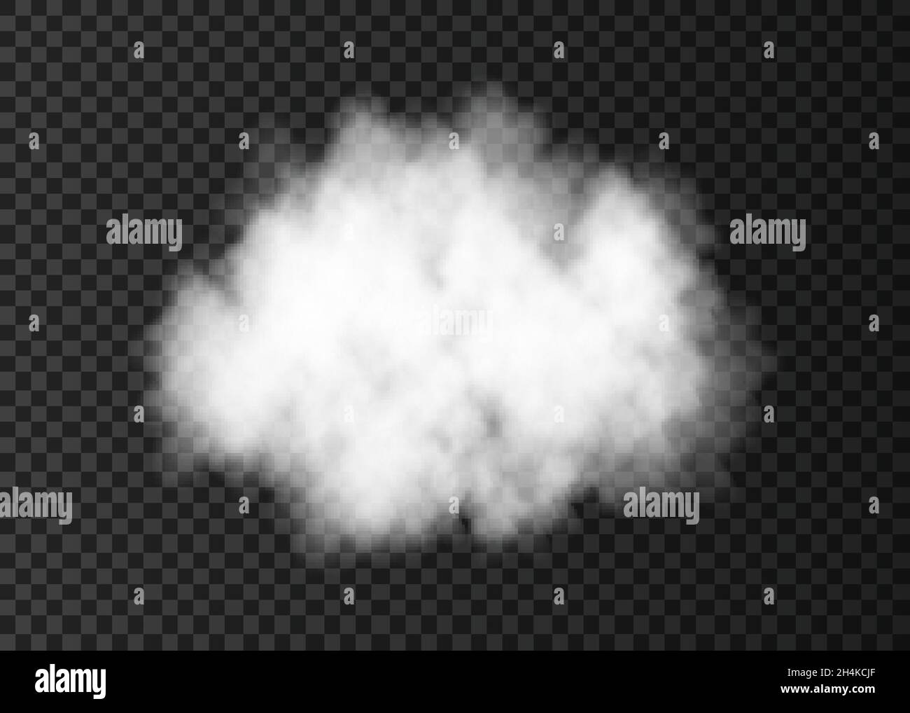 White smoke cloud isolated on transparent background. Steam explosion ...