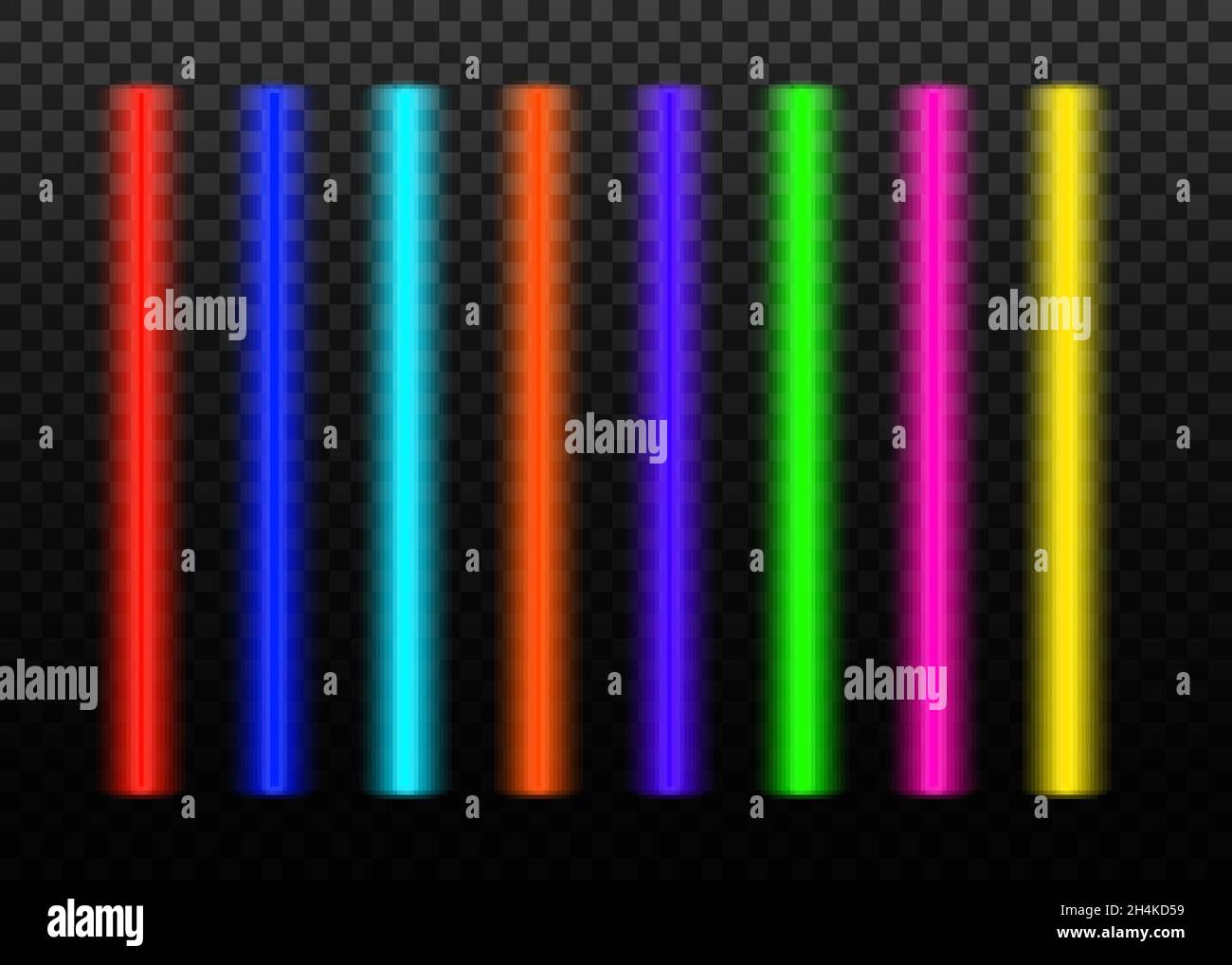 Laser beams vector set isolated on transparent background. Collection ...