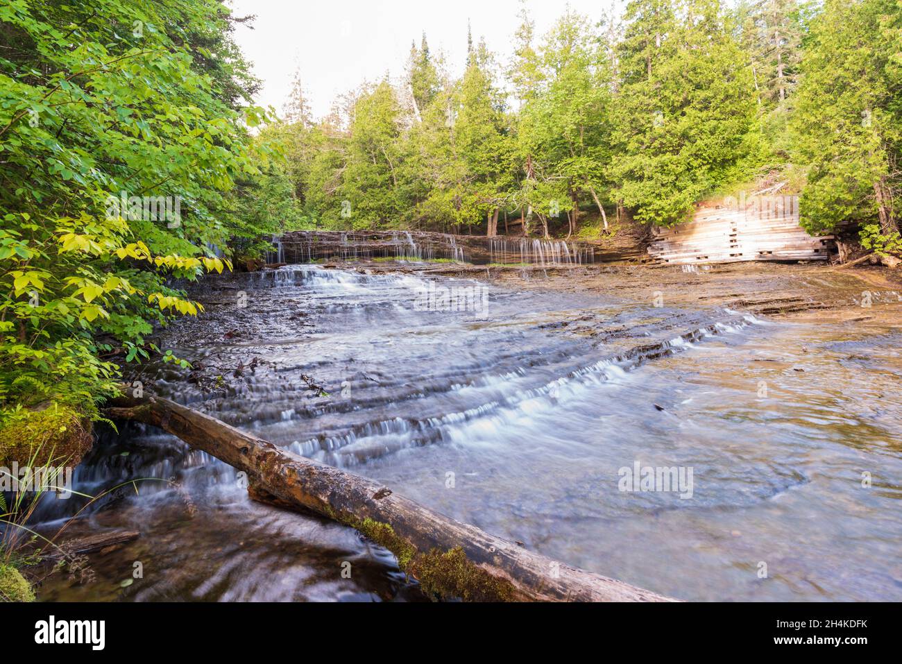 Au Train Falls in the Upper Peninsula of Alger County, Michigan Stock ...