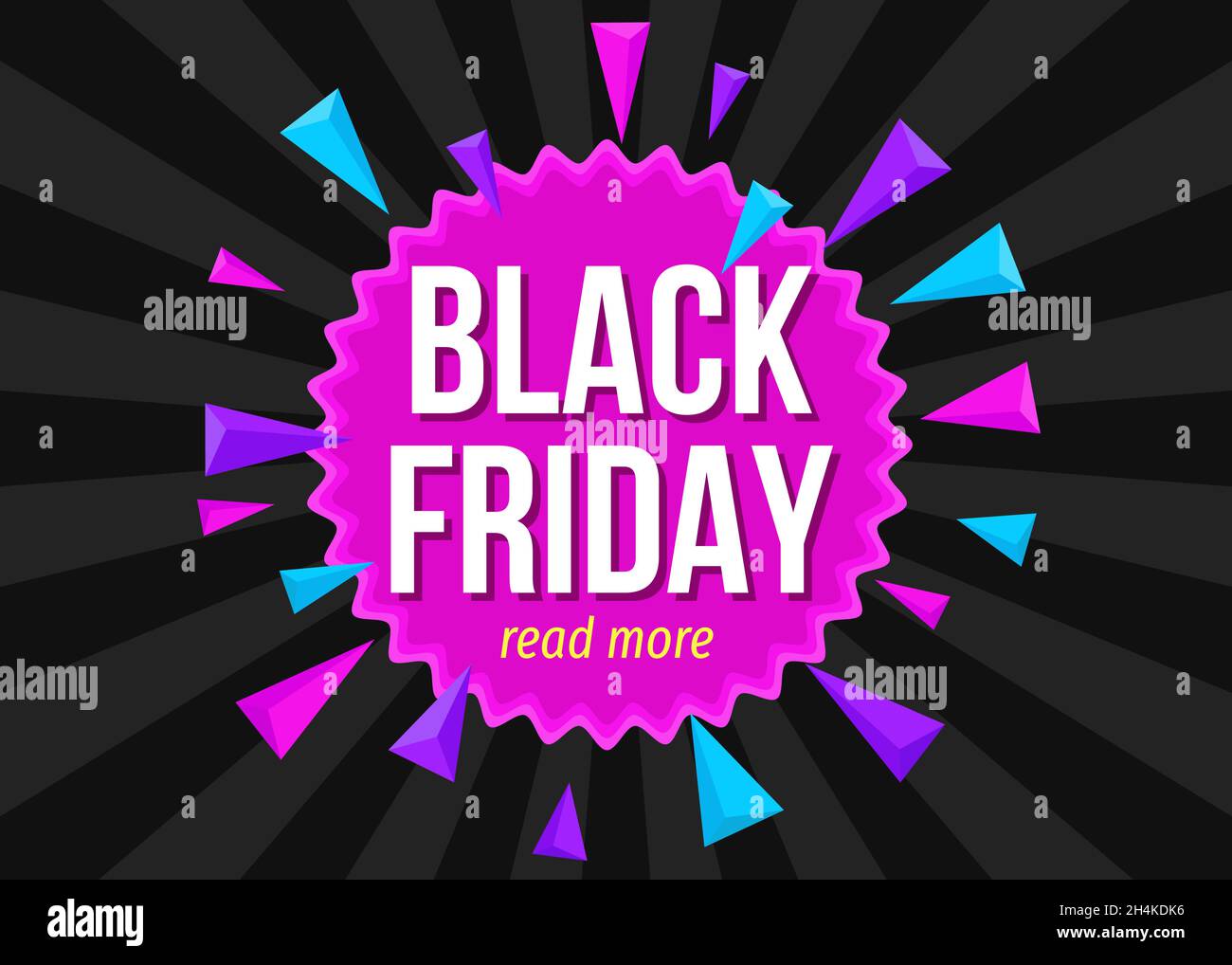 Black Friday sale poster template with flying colorful three ...