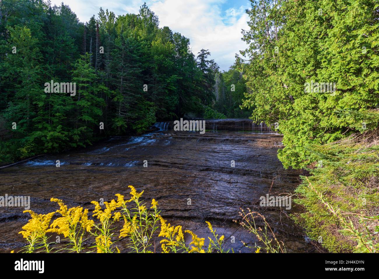 Au Train Falls in the Upper Peninsula of Alger County, Michigan Stock ...