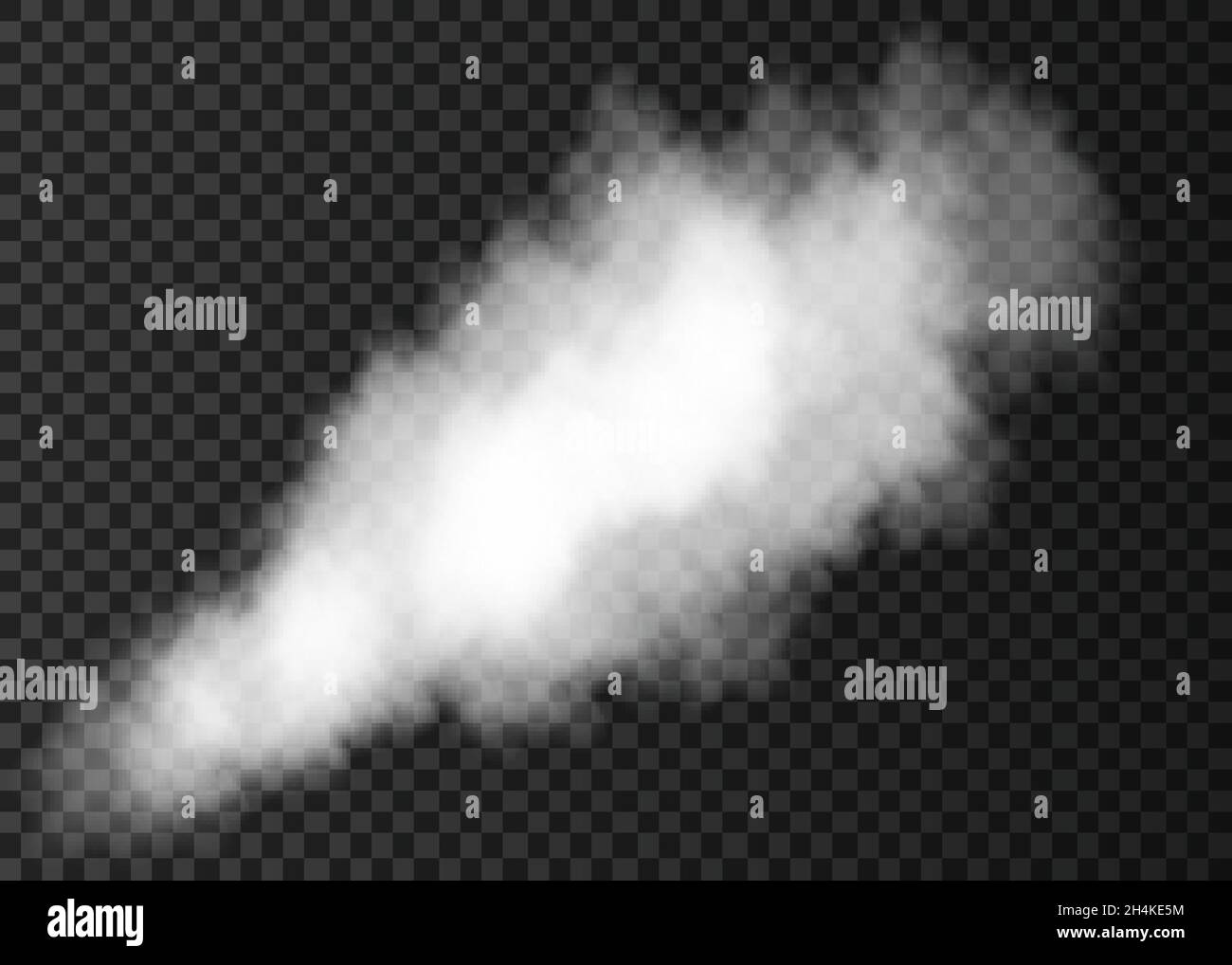 White smoke puff isolated on transparent background. Steam explosion ...