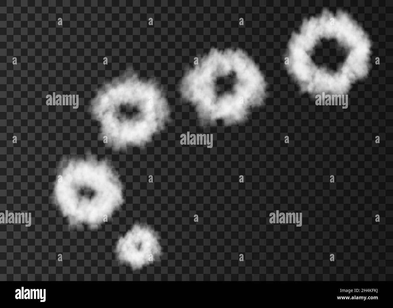 Realistic white puff of smoke isolated on transparent background. Steam ...