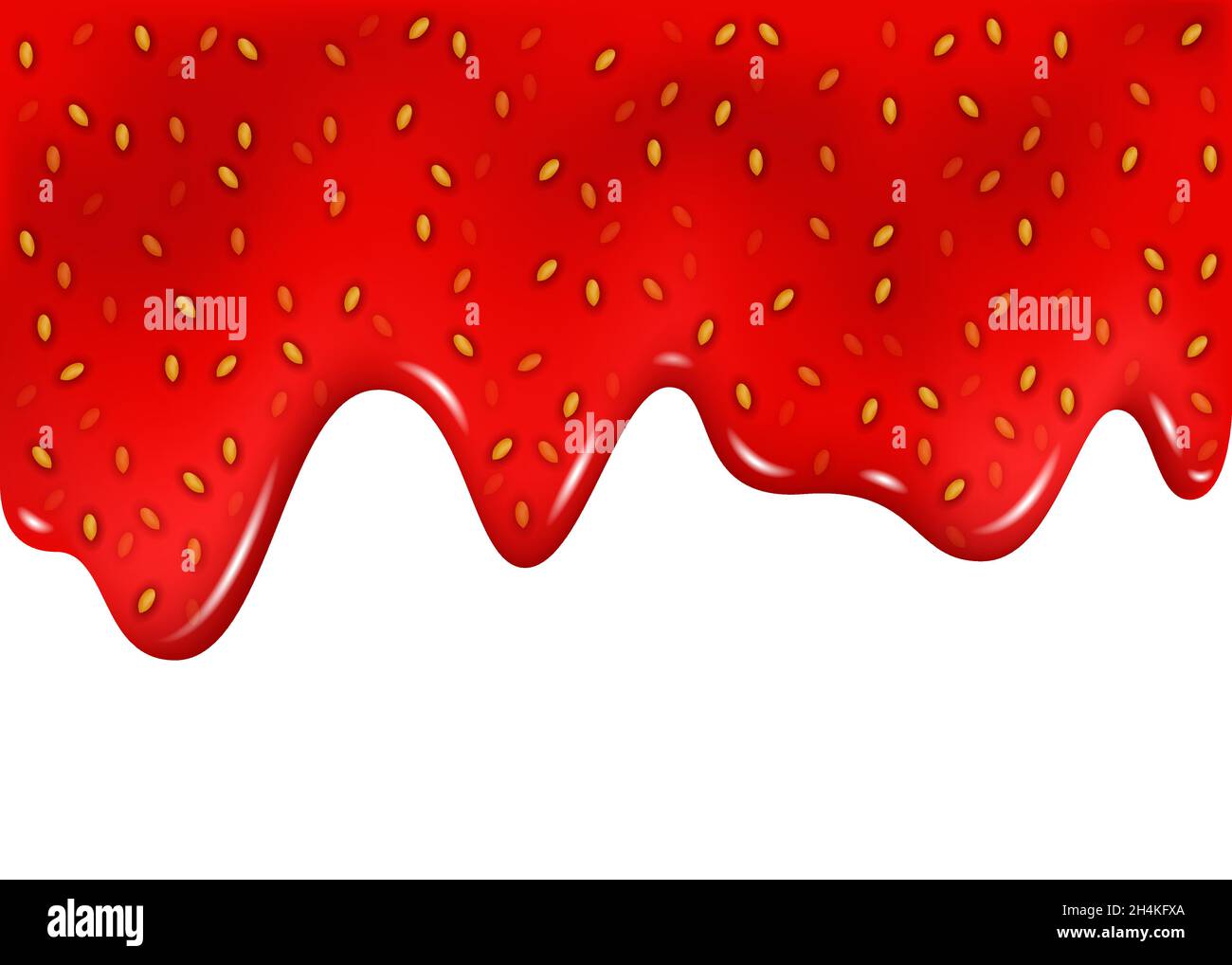 Raspberry Or Strawberry Dripping Sweet Jam On White Background