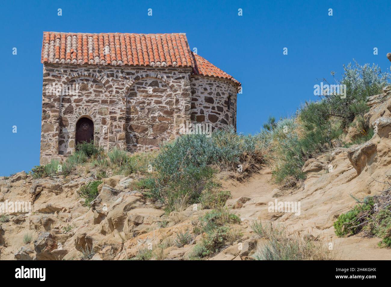 Church at Udabno cave monastery at Davit Gareja monastic complex in ...