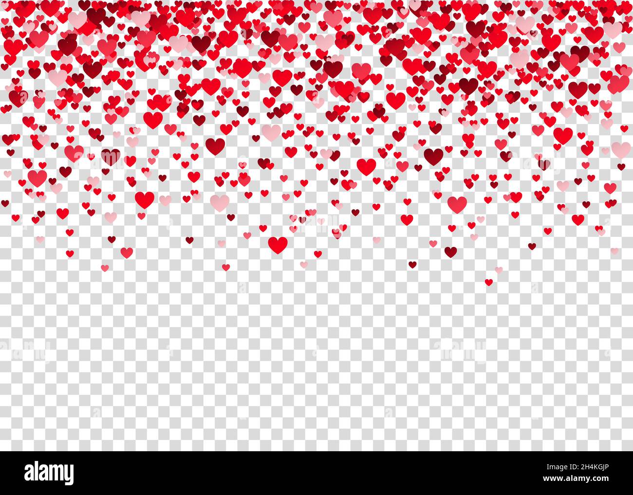 Valentines day background with flying heart confetti. Red design ...