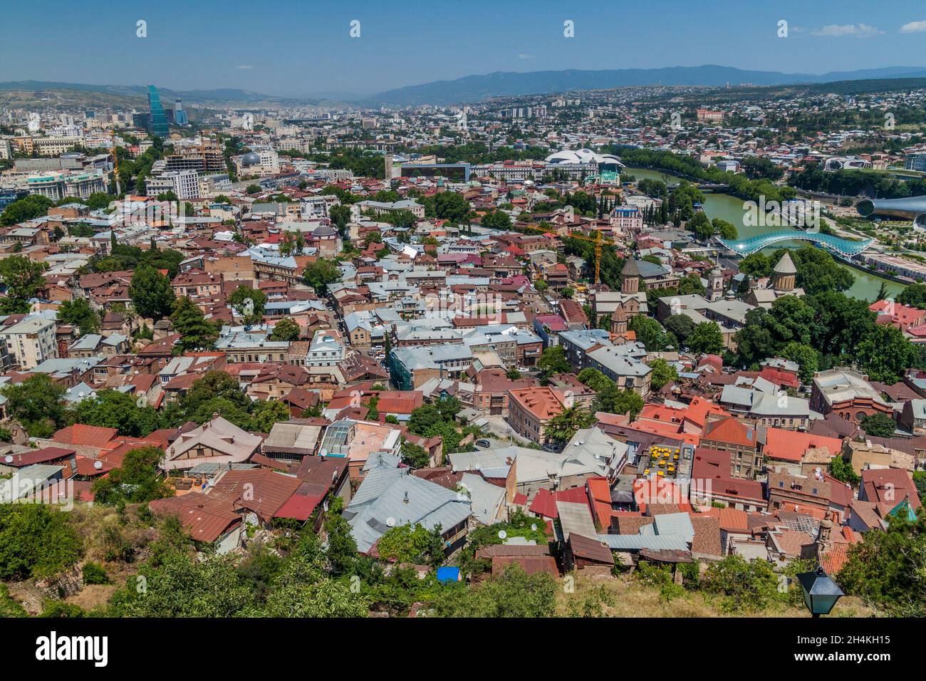 Aerial view bridge peace tbilisi hi-res stock photography and images ...