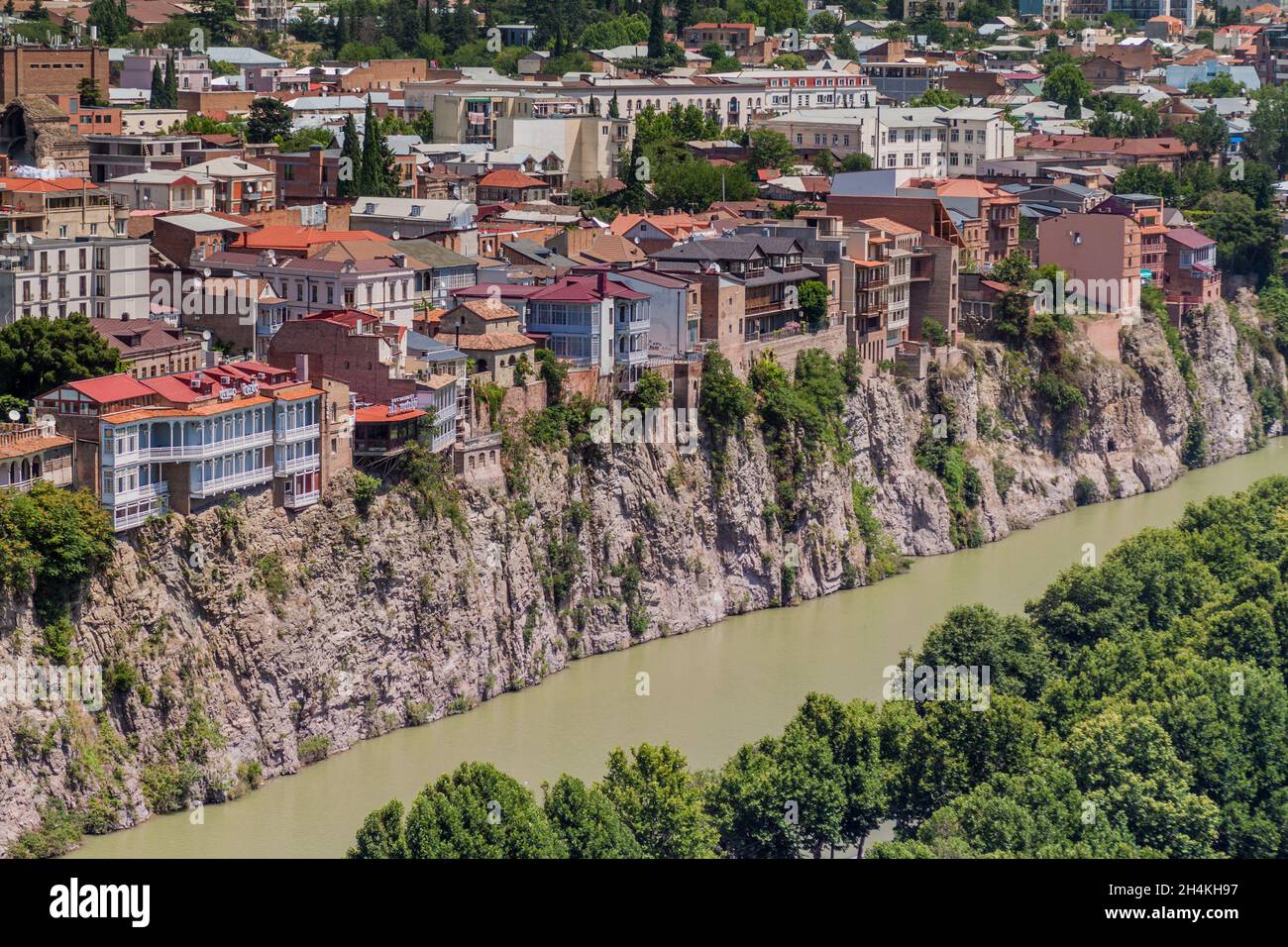 Aerial view of Mtkvari River in Tbilisi, Georgia Stock Photo - Alamy