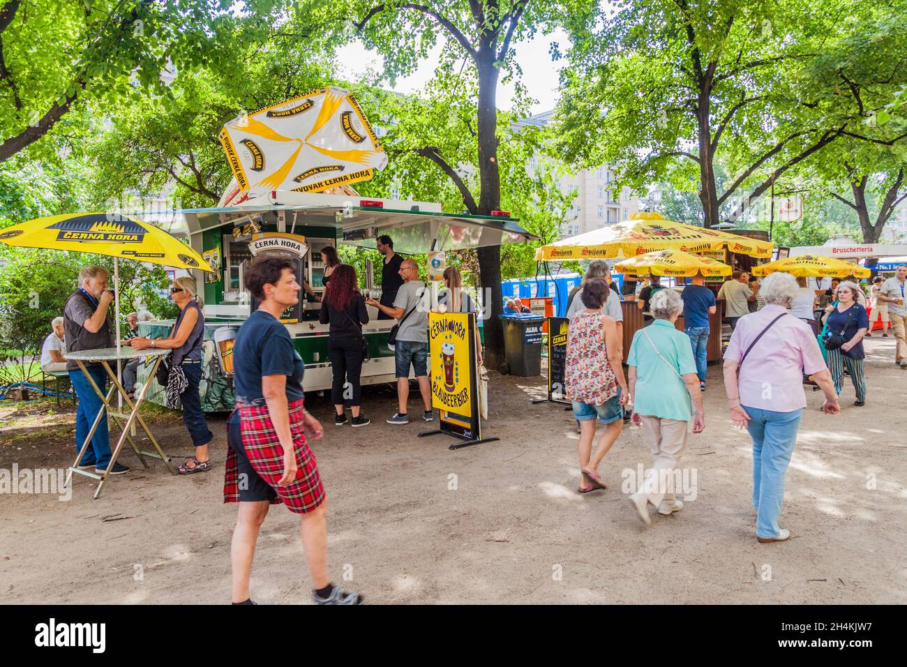 BERLIN, GERMANY - AUGUST 4, 2017: Beer stalls at the International ...