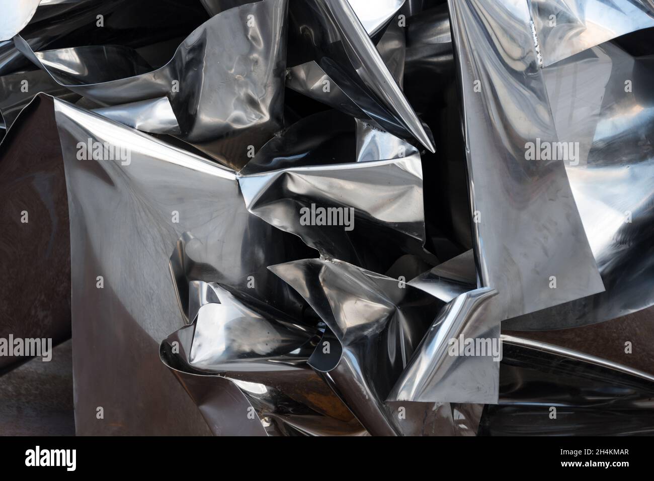 Crumpled and scratched metal texture. Sheet of metal surface, texture ...