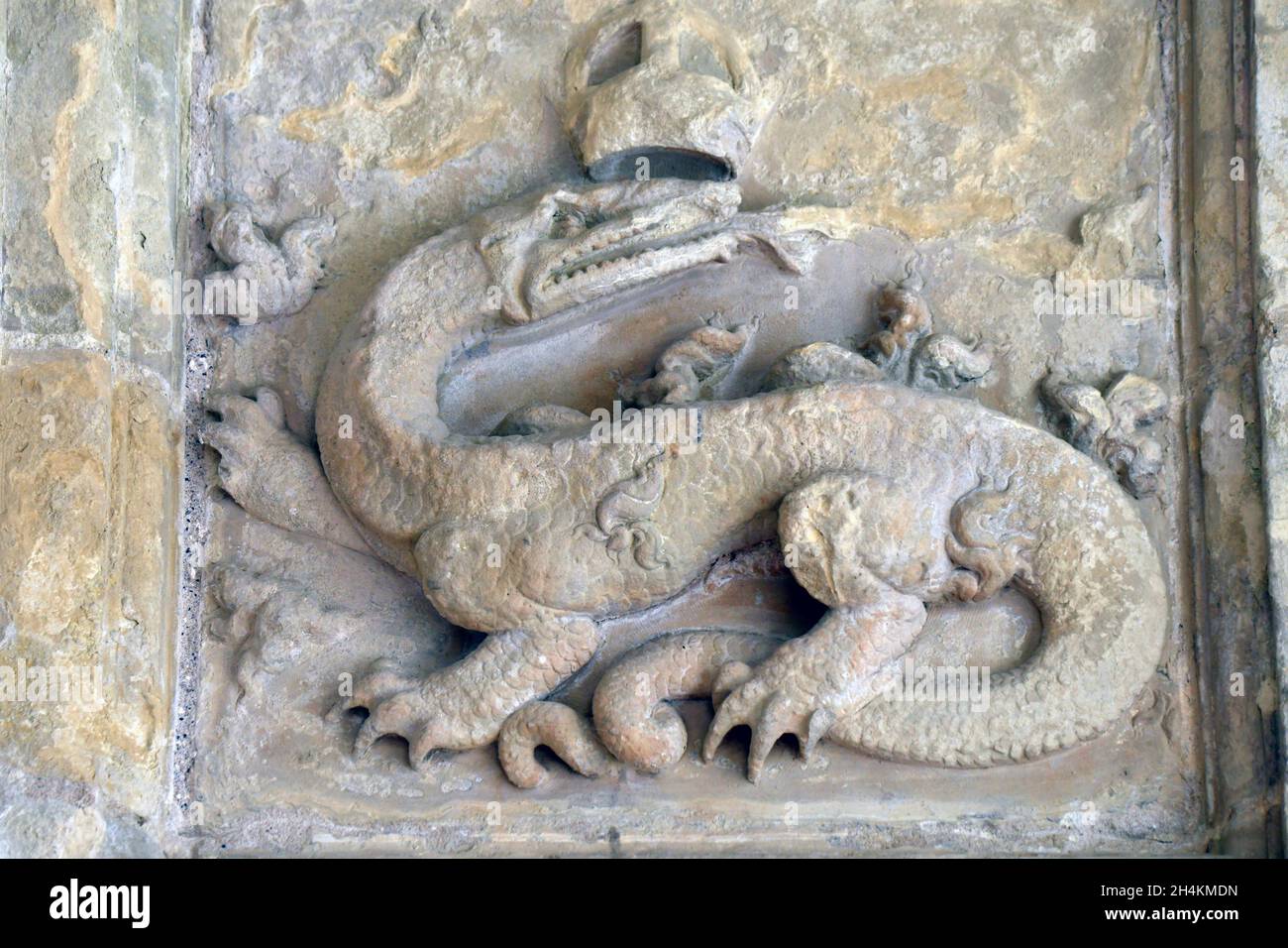 Low relief of a salamander, the symbol of Francois I,Interior of ...