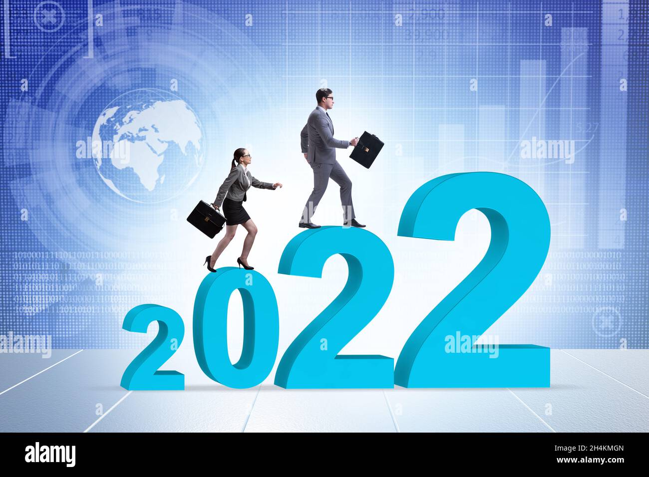 Growth concept with transition between 2021 and 2022 Stock Photo - Alamy