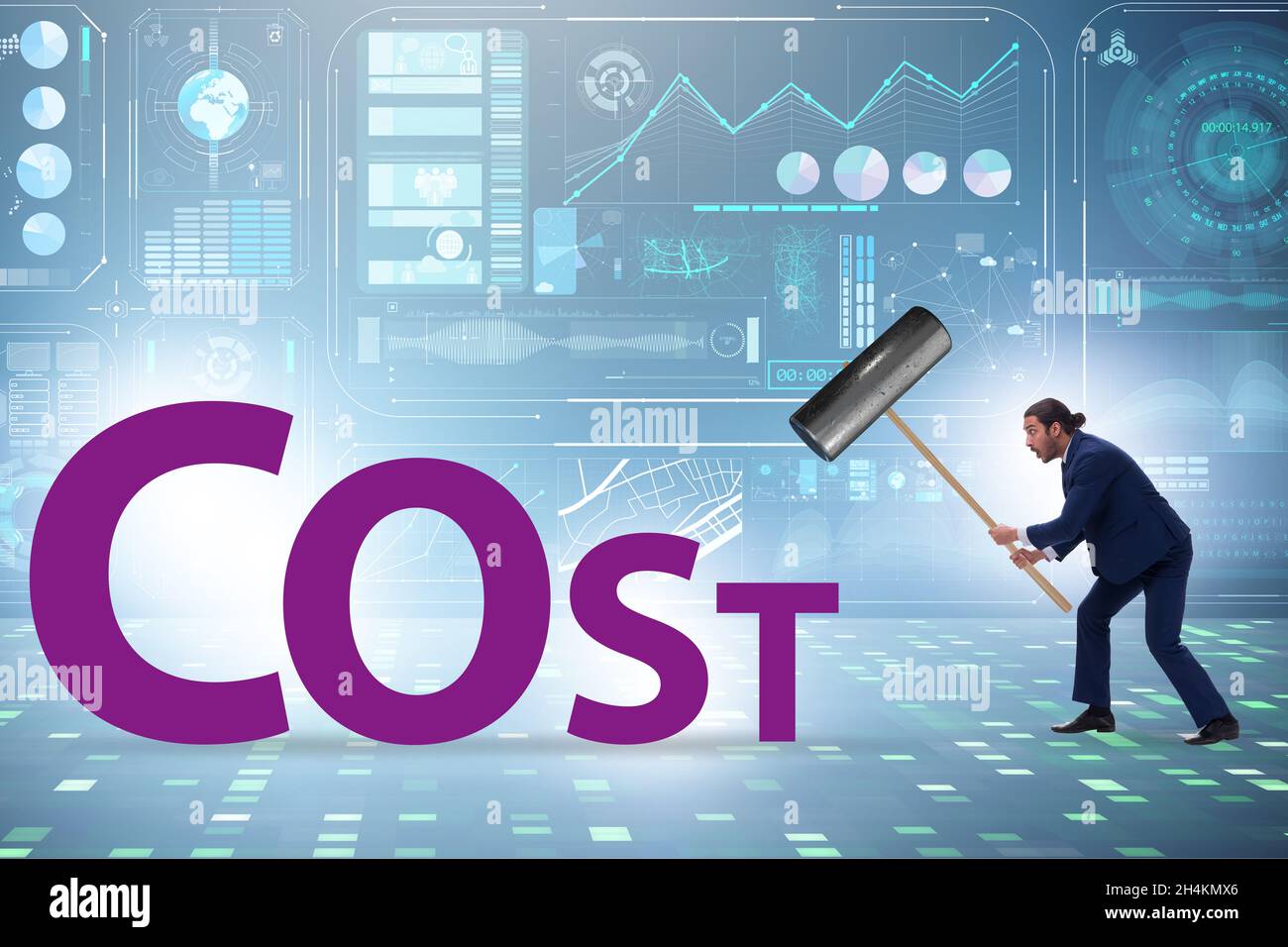 Cost optimisation concept with the falling costs Stock Photo - Alamy
