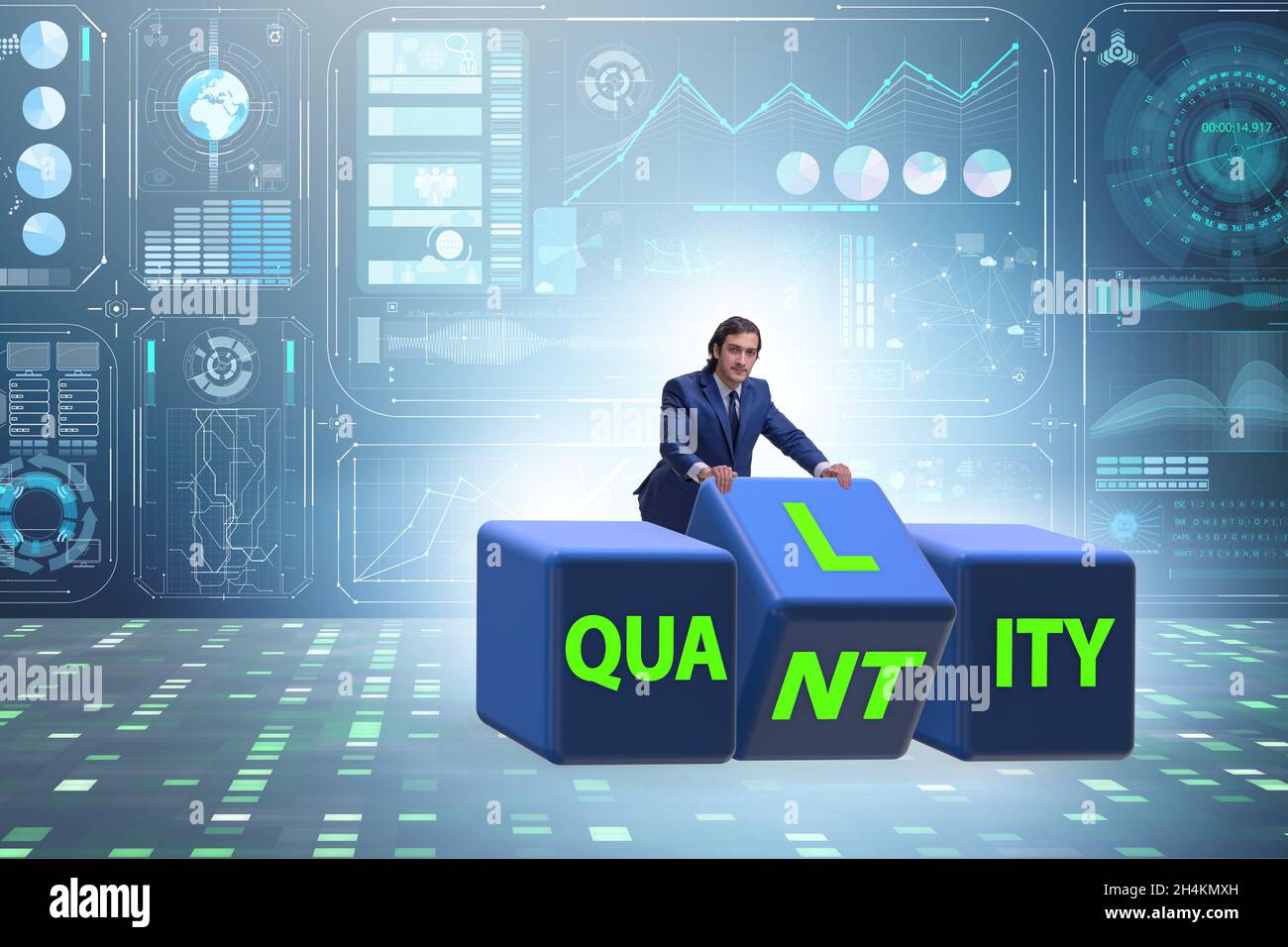 Dilemma of the quantity versus quality Stock Photo - Alamy