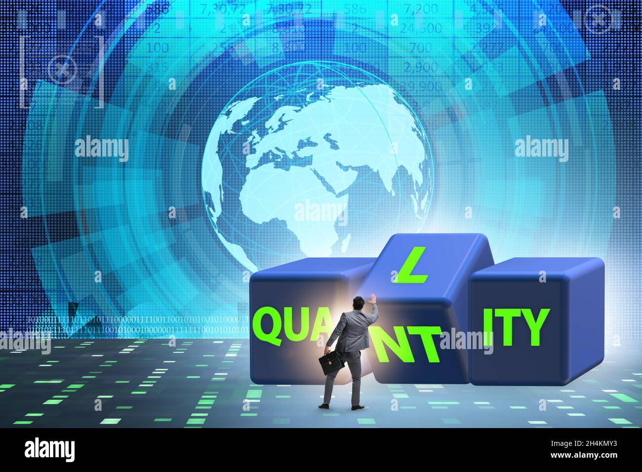 Dilemma of the quantity versus quality Stock Photo - Alamy