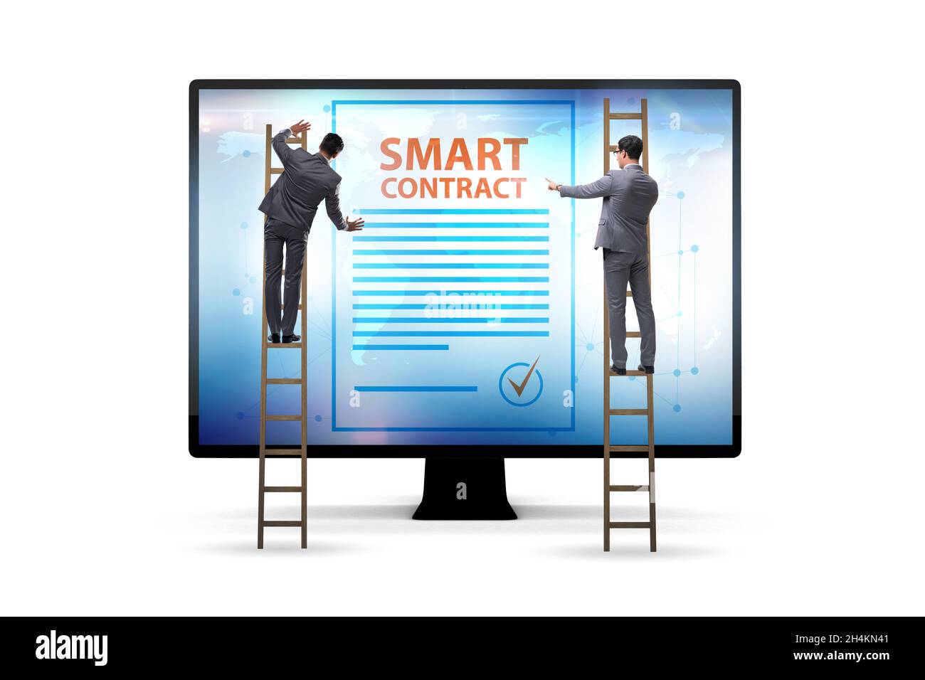 Smart contracts as illustration of the blockchain technology Stock ...