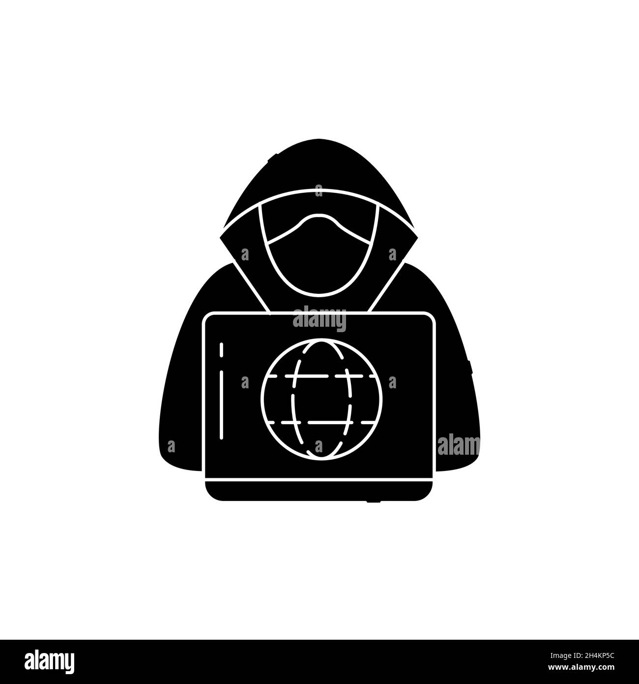 Hacker olor line icon. stealing confidential personal information ...