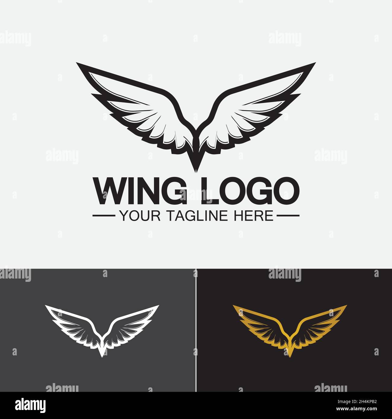 Wings logo vector icon symbol illustration design template Stock Vector ...