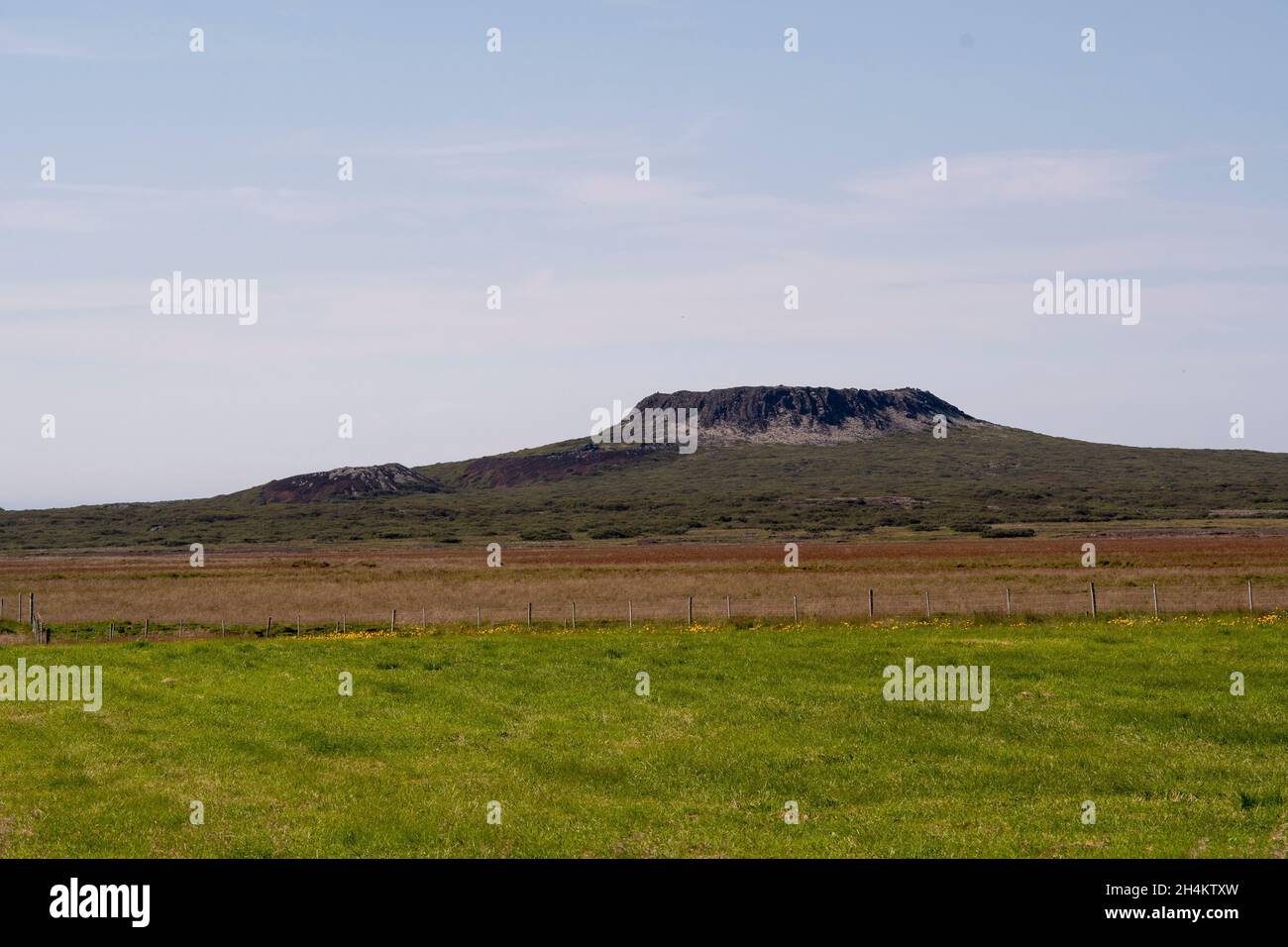 Landscape of Eldborg crater extinct volcano near Borgarnes Iceland ...
