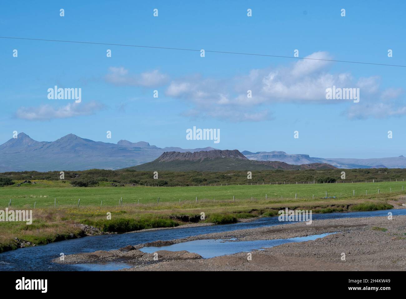 Landscape of Eldborg crater extinct volcano Borgarnes South Iceland ...
