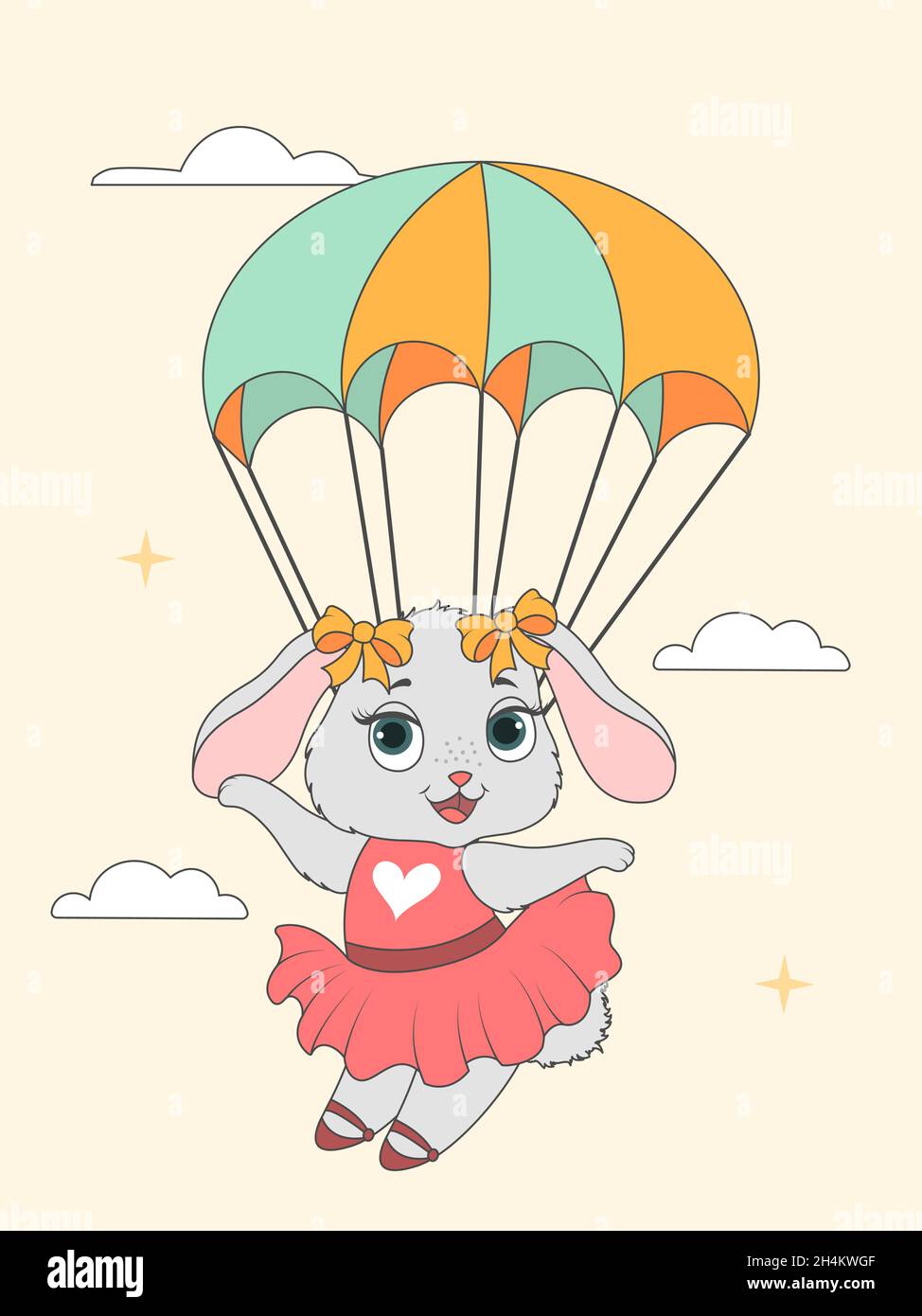 Parachute rabbit concept Stock Vector Image & Art - Alamy