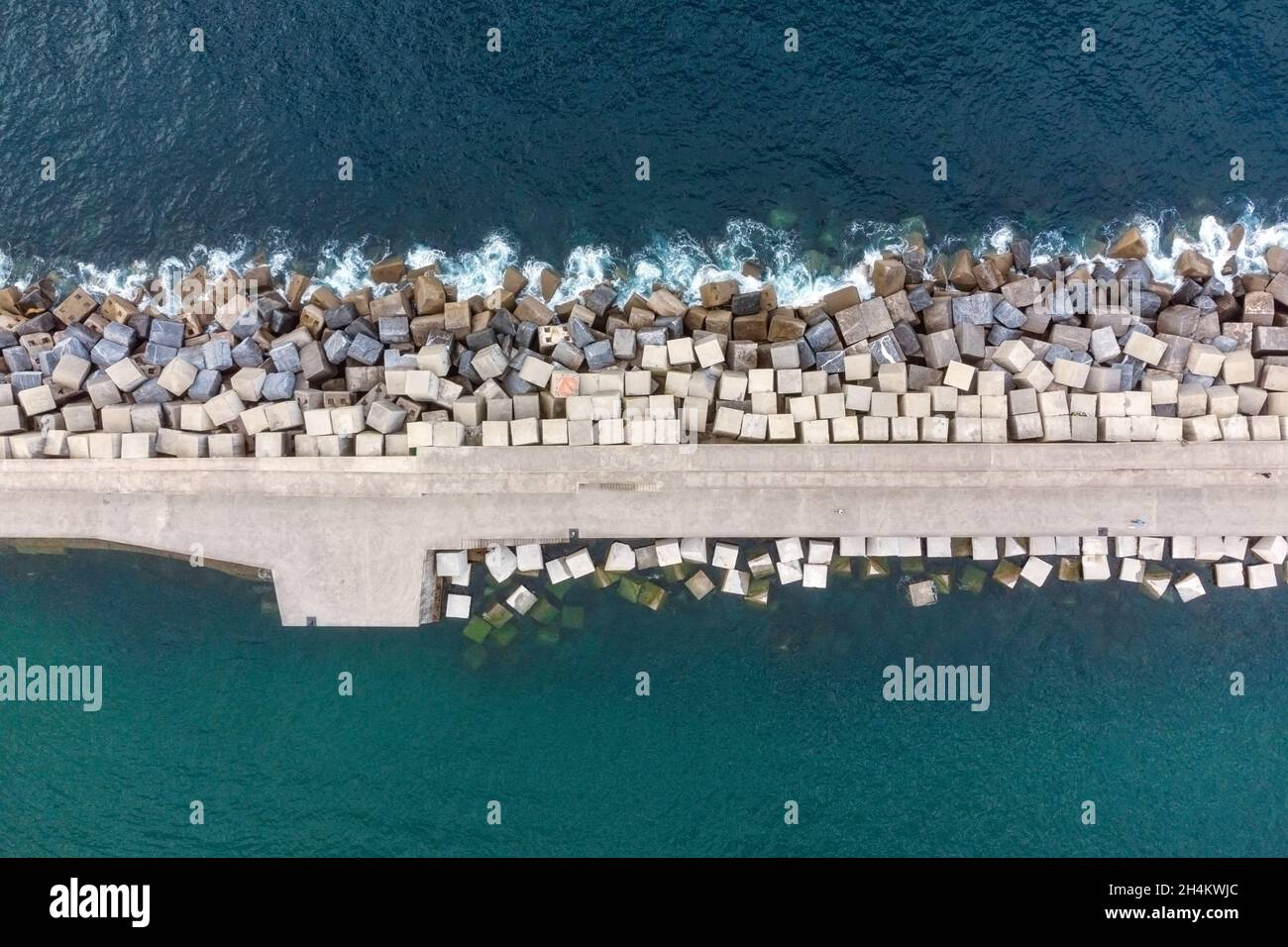 Aerial view wave breakwater hi-res stock photography and images - Alamy