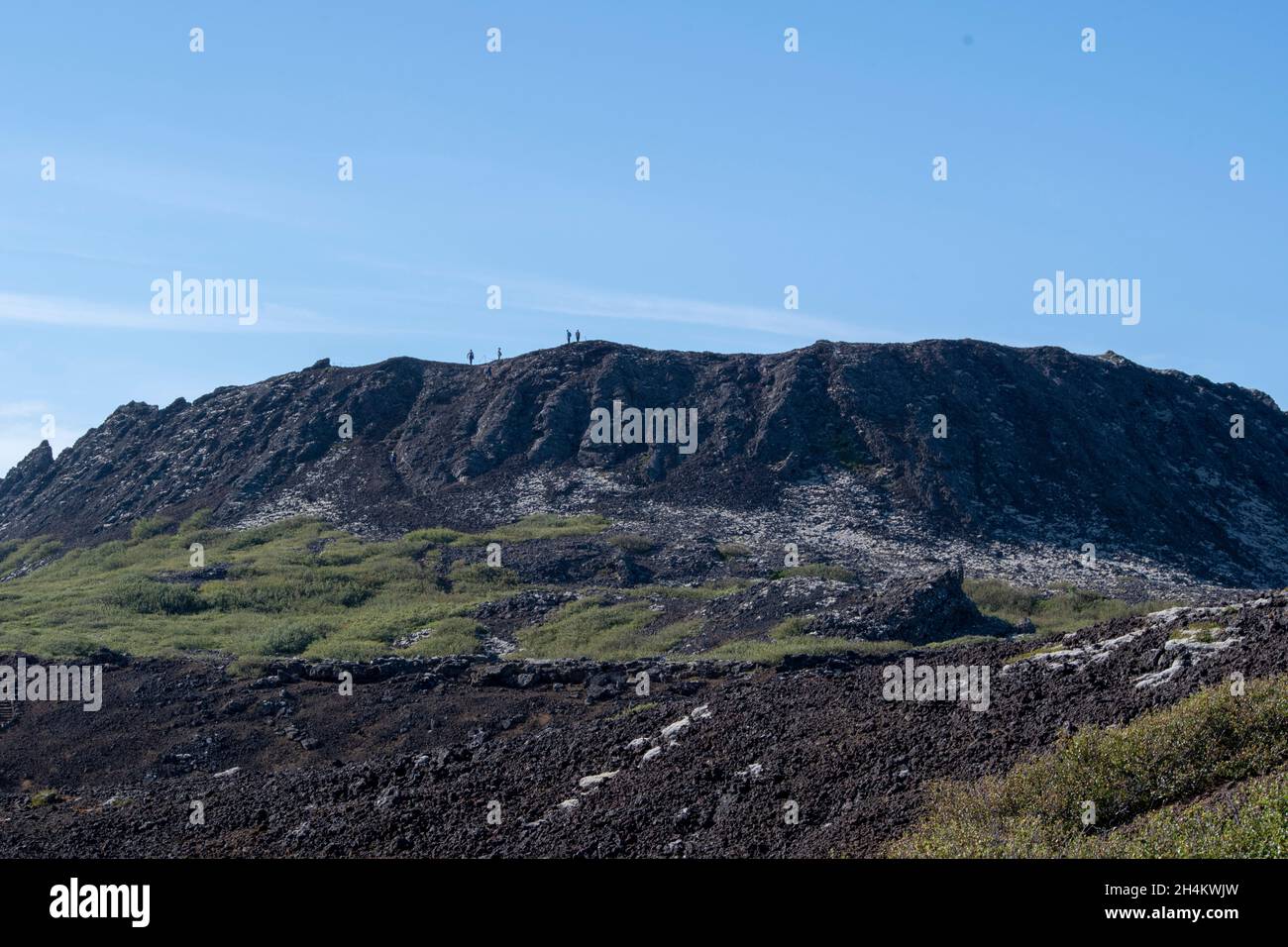 Landscape Eldborg crater extinct volcano near Borgarnes South Iceland ...