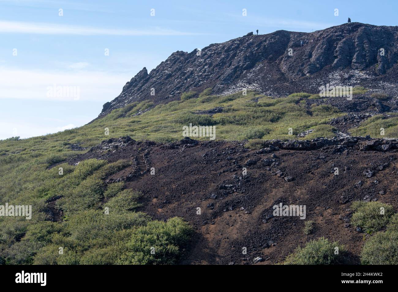 Landscape of Eldborg crater extinct volcano near Borgarnes Iceland ...