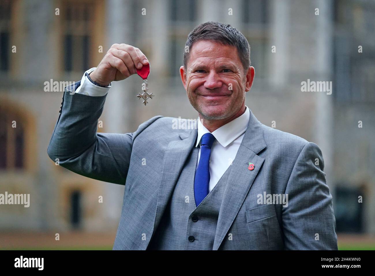 Steve Backshall after receiving an MBE for services to charity and to ...