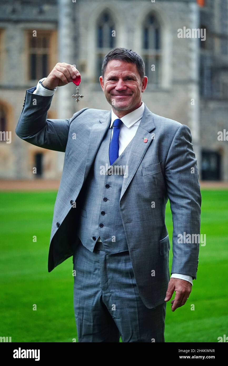 Steve Backshall after receiving an MBE for services to charity and to ...