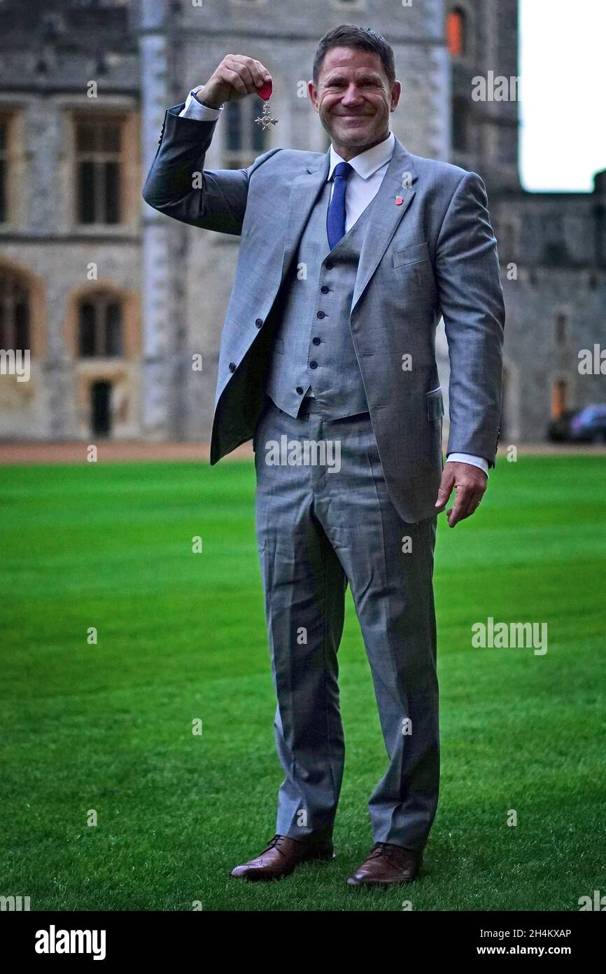 Steve Backshall after receiving an MBE for services to charity and to ...