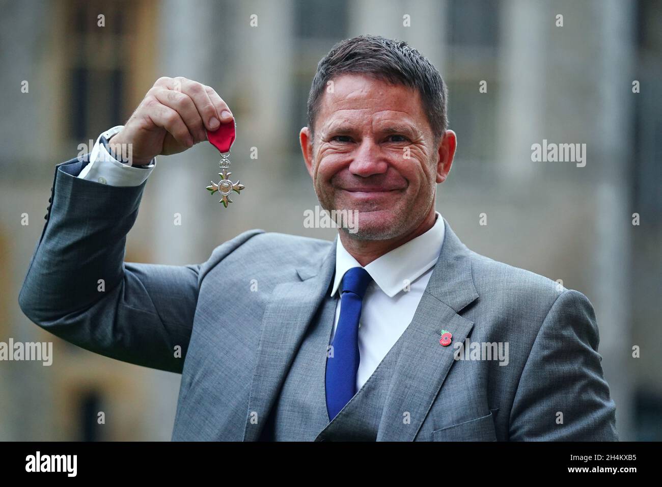 Steve Backshall after receiving an MBE for services to charity and to ...