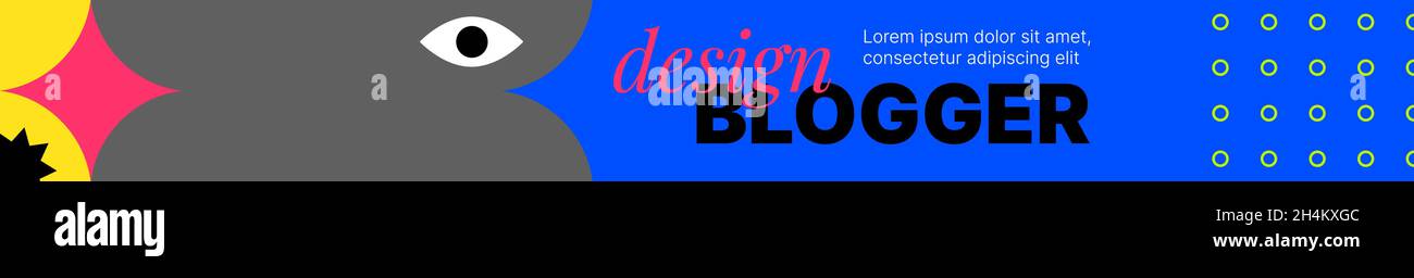 Blue Design for Blogger. Header for Social Media with Transparent ...