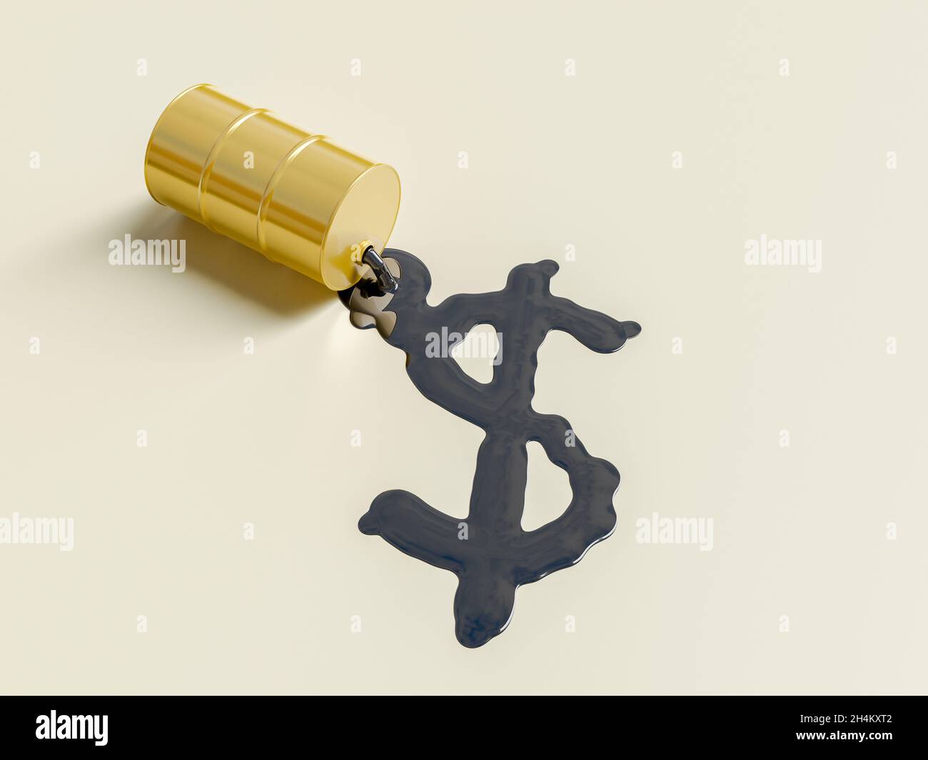 oil barrel leaking oil and making a dollar sign. 3d rendering Stock ...