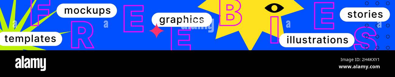 Graphic Header Template. Mockup for blog, channel, account in Social ...