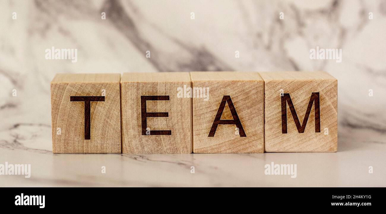The word Team written with wooden cube Stock Photo - Alamy
