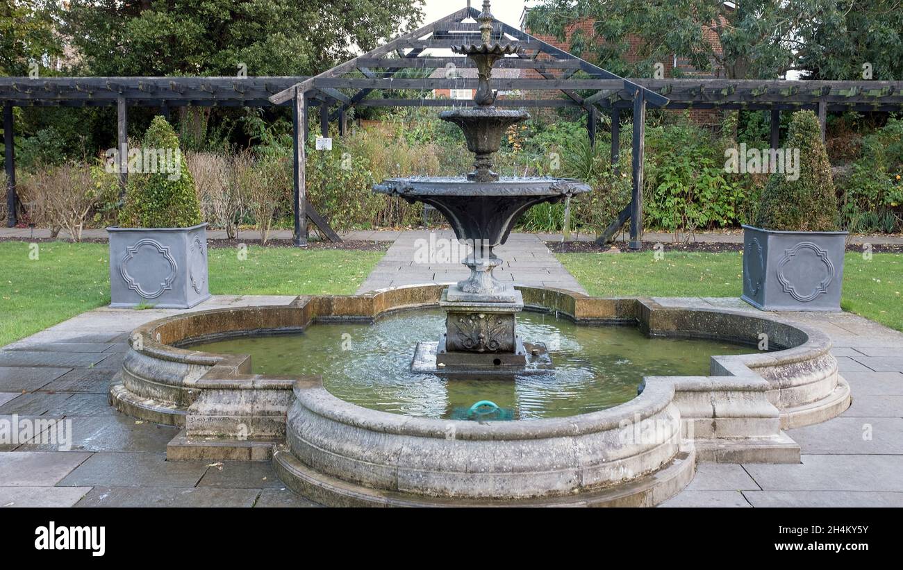 Beautiful fountain in the castle gardens, Tankerton Castle, Whitstable ...