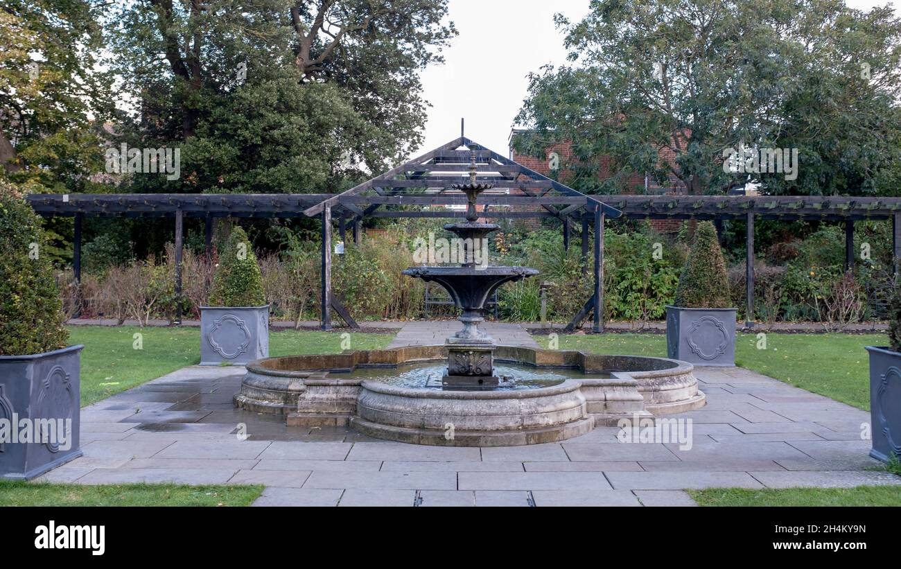 Beautiful fountain in the castle gardens, Tankerton Castle, Whitstable ...