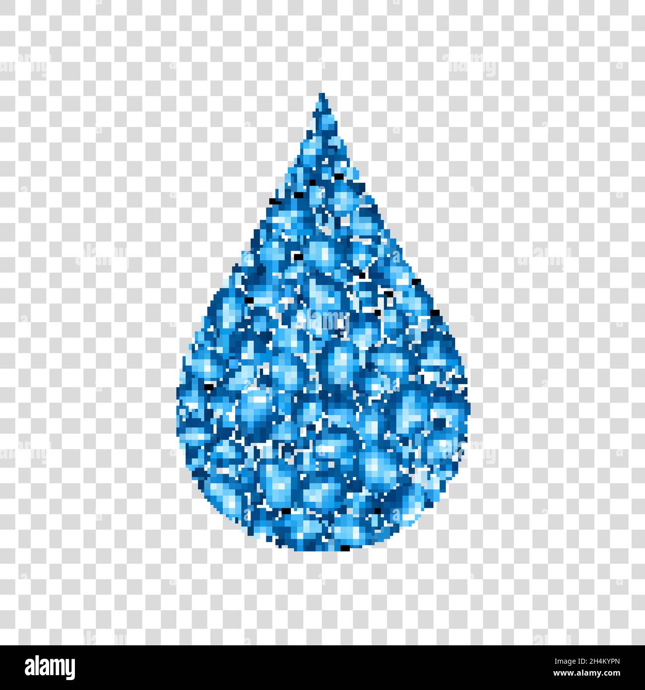 Blue water drop icon isolated on transparent background. Realistic pure ...