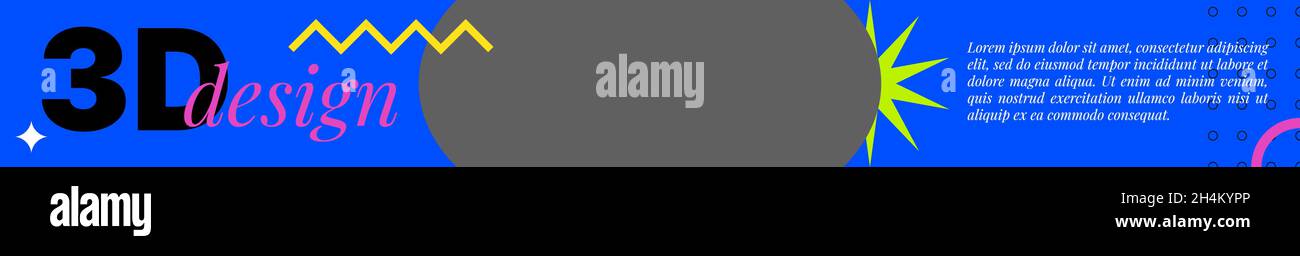 Decorative Header for Blog Account or Channel. 3D design Horizontal ...