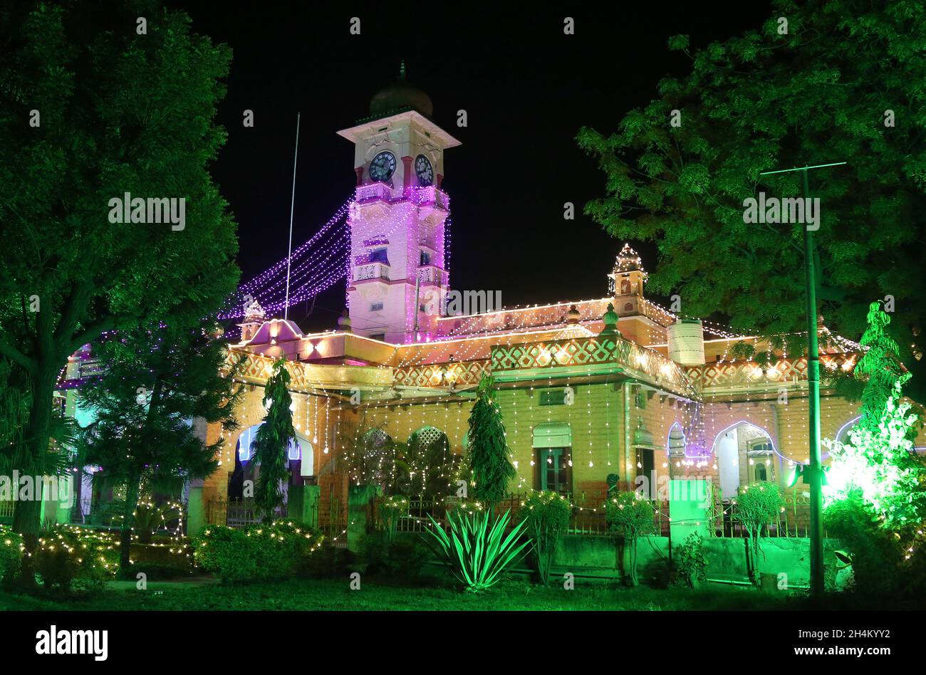 Beawar, Rajasthan, India, November 3, 2021: An Illuminated view of ...