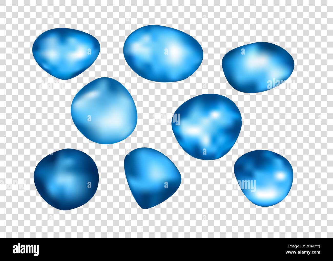 Water drops icons set isolated on transparent background. Different ...