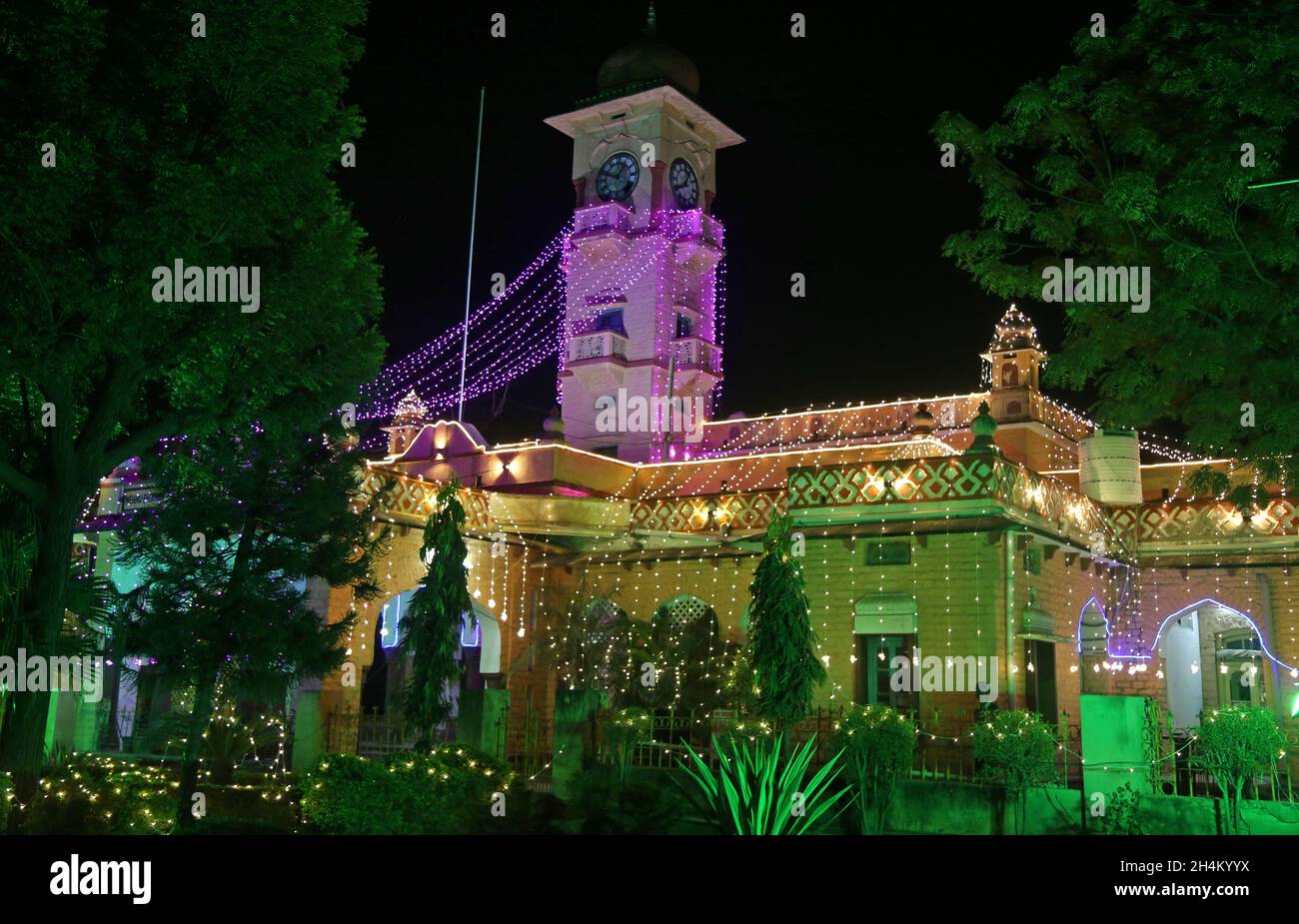 Beawar, Rajasthan, India, November 3, 2021: An Illuminated view of ...