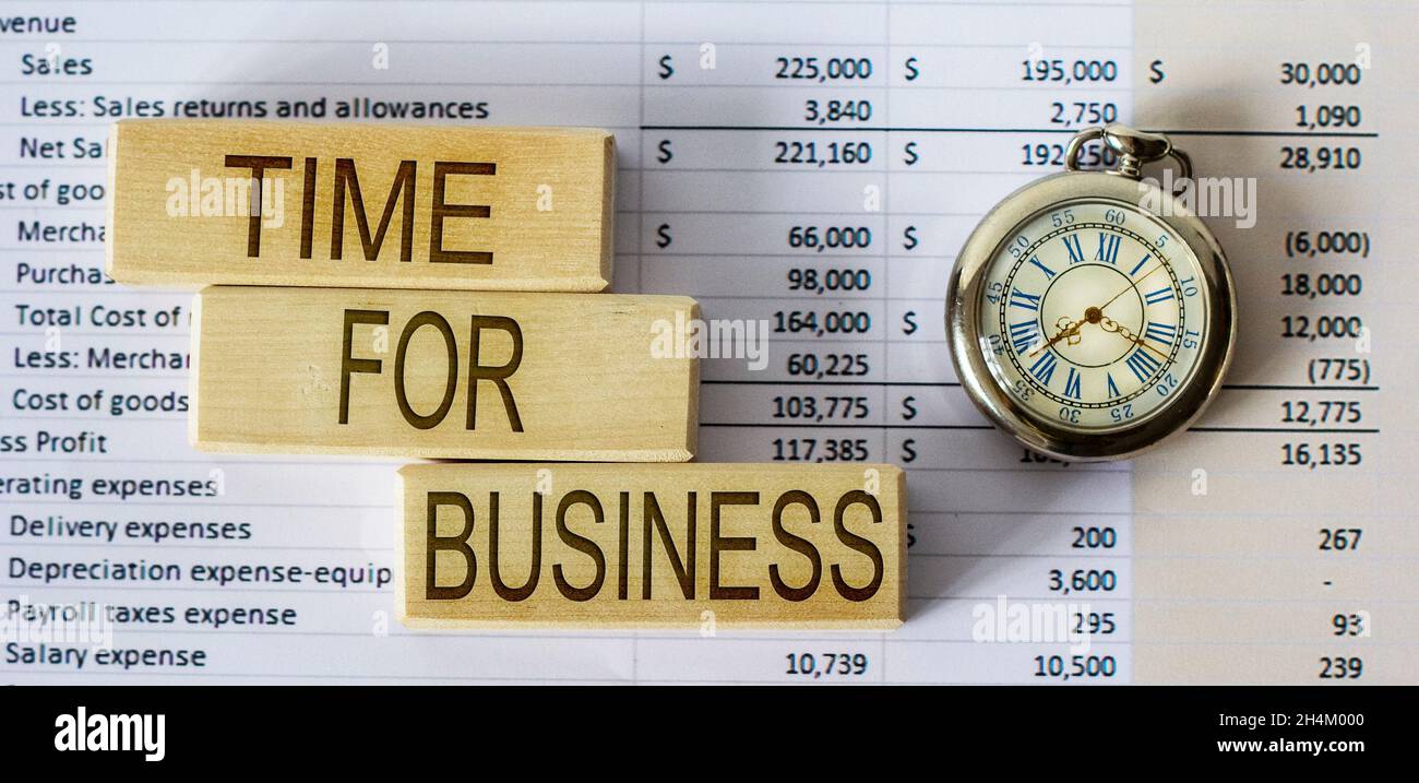 time for business is written in jeng, hours and schedule Stock Photo ...