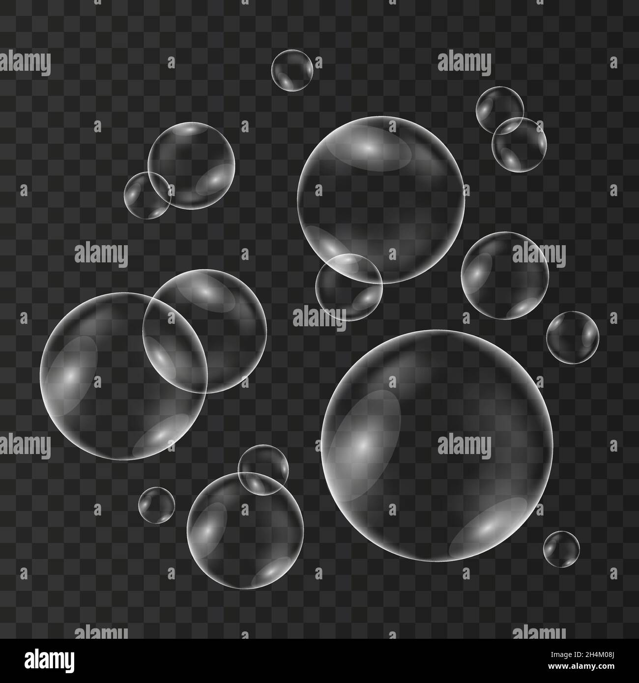 Fizzing air bubbles on transparent background. Fizzy sparkles in water ...