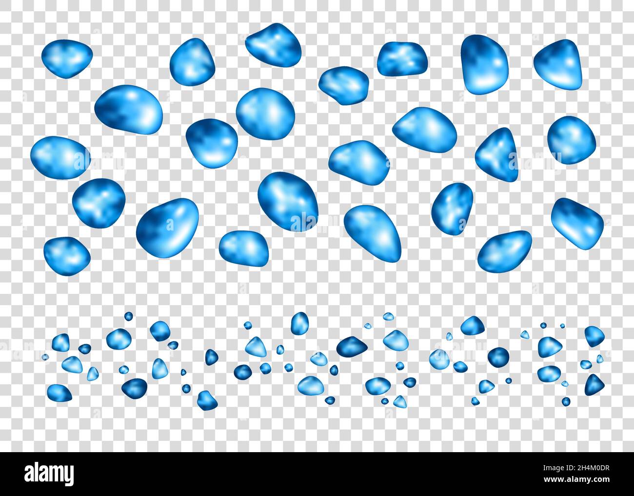 Water drops set isolated on transparent background. Different forms of ...
