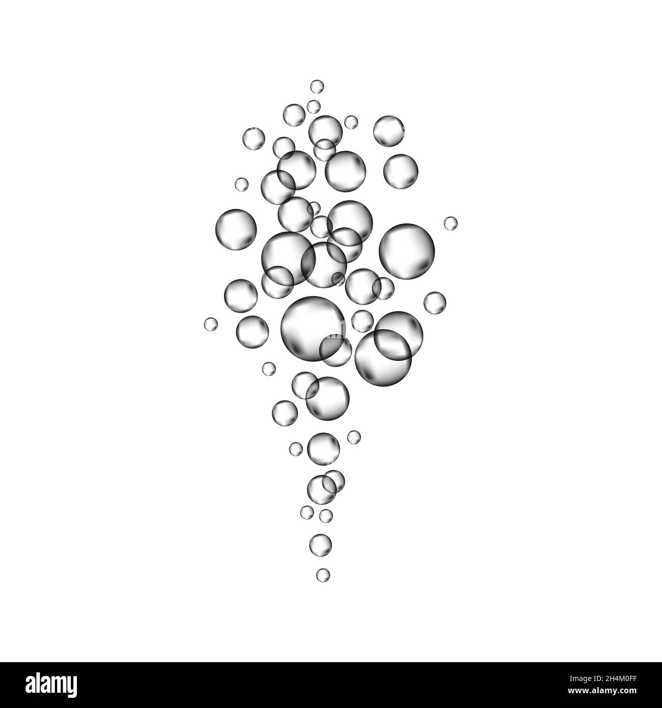 Realistic 3d oxygen bubbles flow in water, sea, aquarium. Soda pop ...